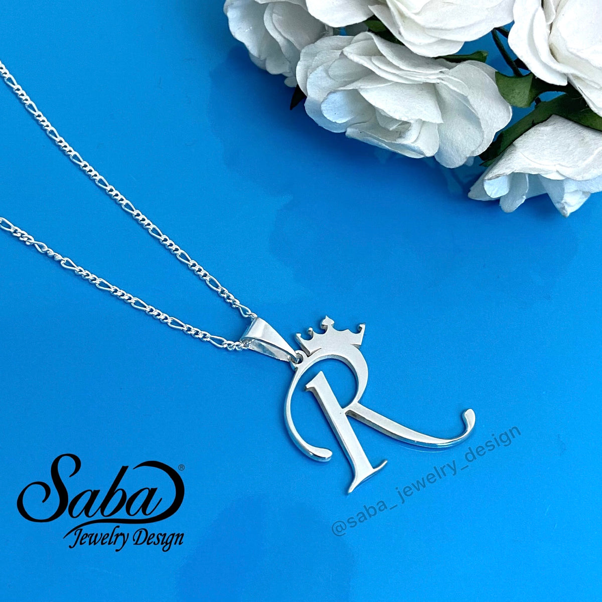 Collar Inicial R - Plata Fina – Saba Jewelry Design